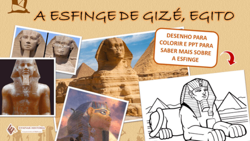 A grande Esfinge de Gizé para colorir. Acompanha Power Point ...